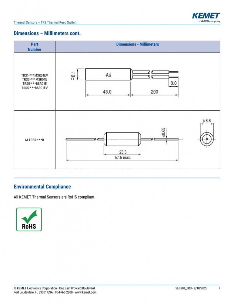 KEMET TRS technical document page 7