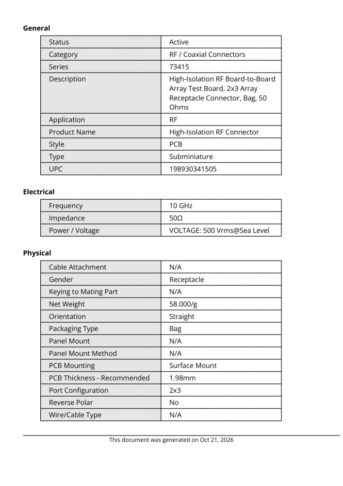 MOLEX 734159860 product document image, page 2