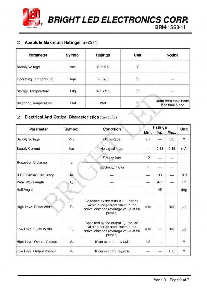 BRM-15S8-11 datasheet page 3