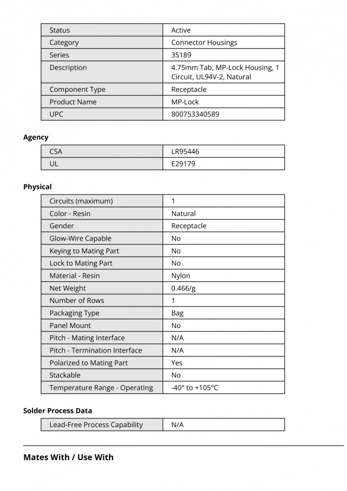 351890110 product document image, page 2