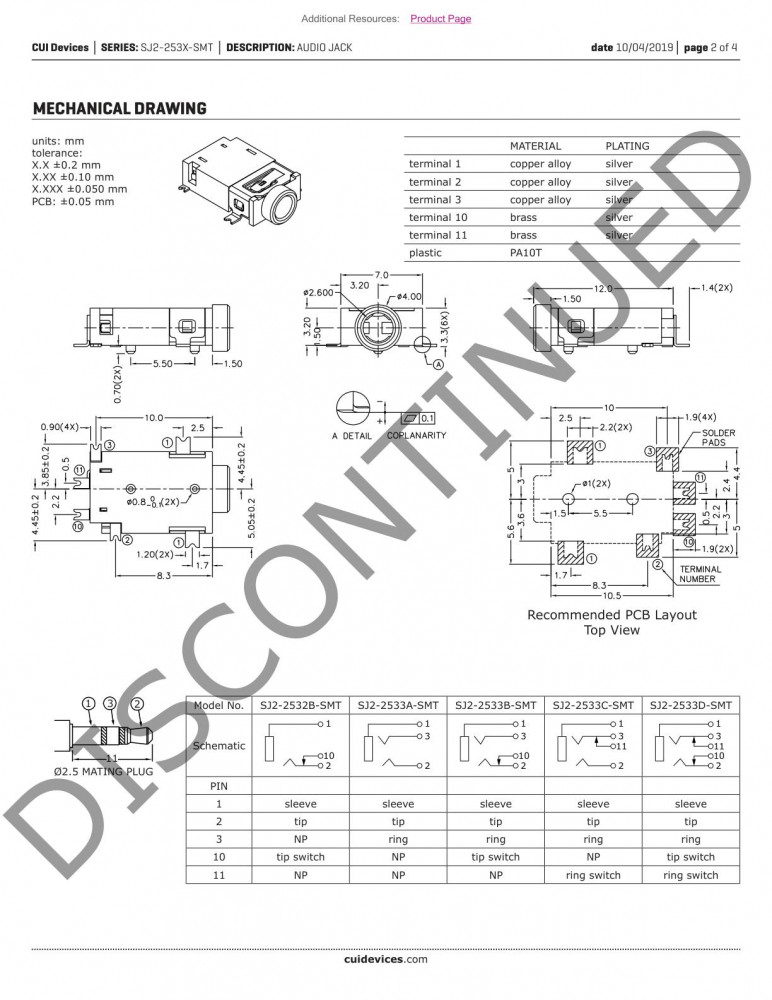 SJ2-2533A-SMT-TR technical document page 2