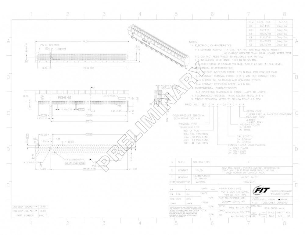 FOXCONN 2EF0497-DA1D0-4F drawing page 1