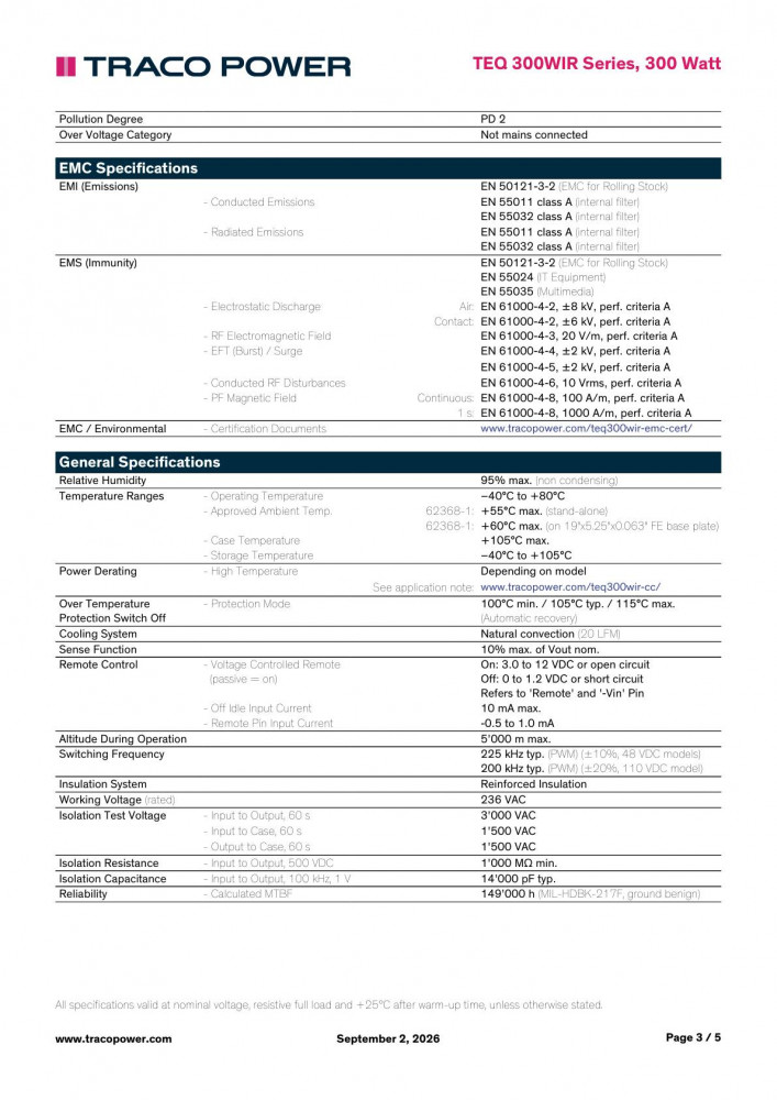 TEQ 300WIR product documentation page 3