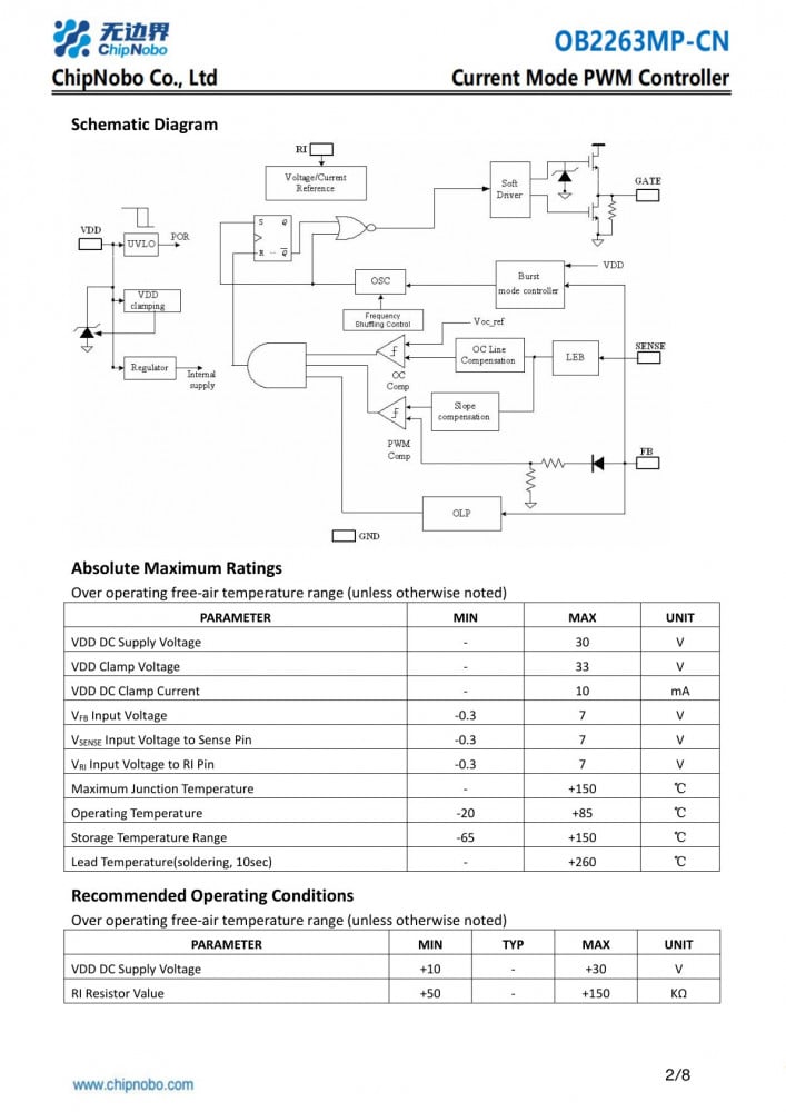 OB2263MP-CN datasheet page 2