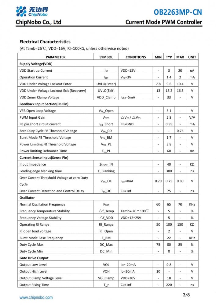 OB2263MP-CN datasheet page 3
