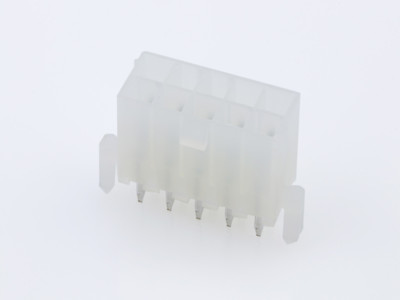 Mini-Fit Jr. Vertical Header, 4.20mm Pitch, Dual Row, 10 Circuits, with Snap-in Plastic Peg PCB Lock, Tin, Natural for sale