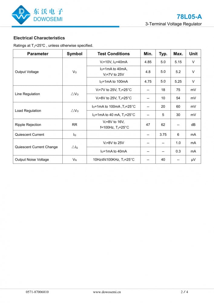 78L05-A datasheet page 2