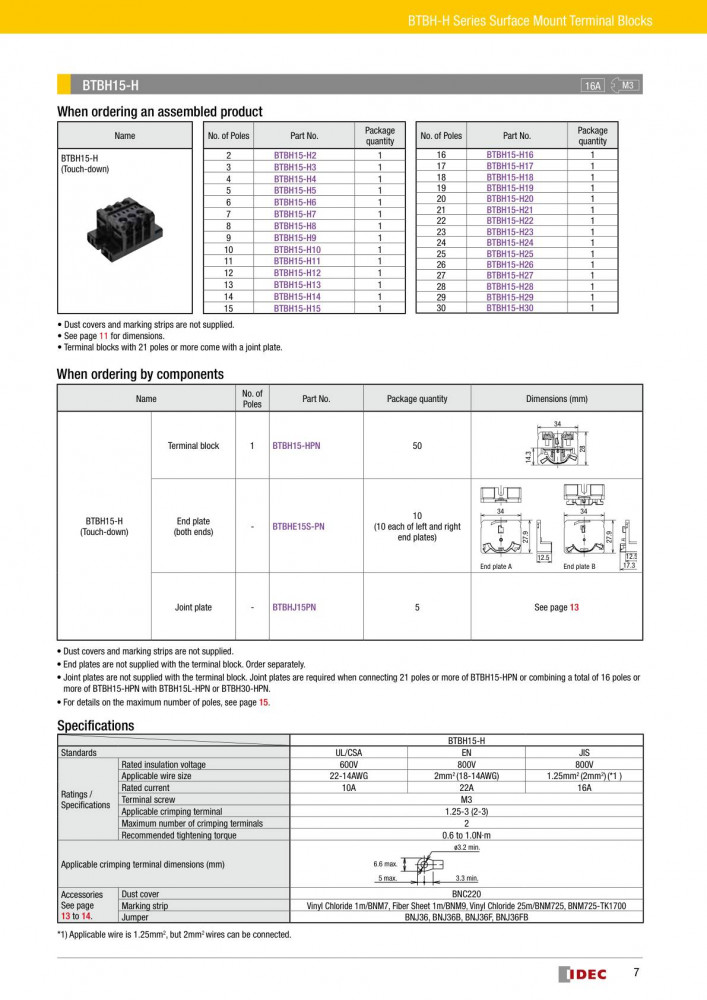 IDEC BTBH-H datasheet page 7