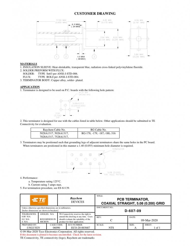 TE Connectivity D-607-09 customer drawing preview