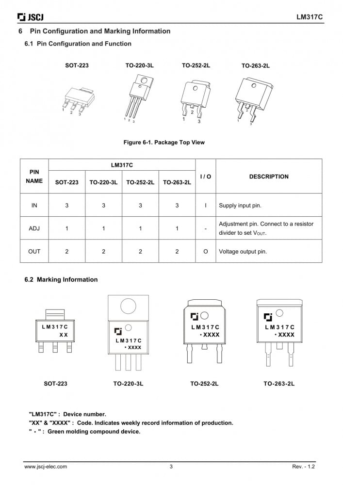 LM317C datasheet page 3