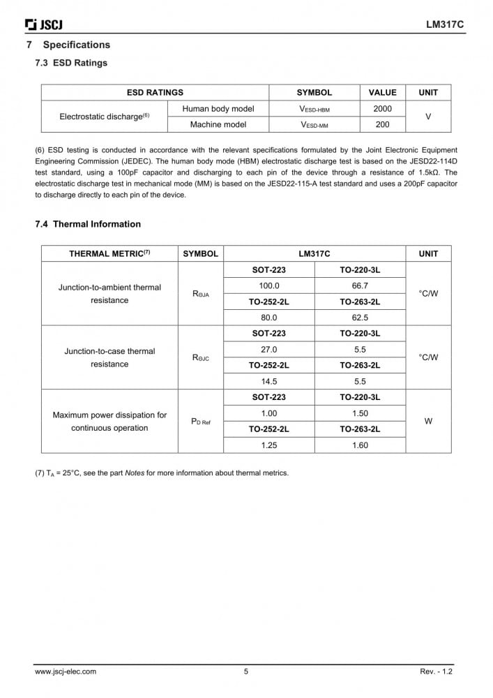 LM317C datasheet page 5