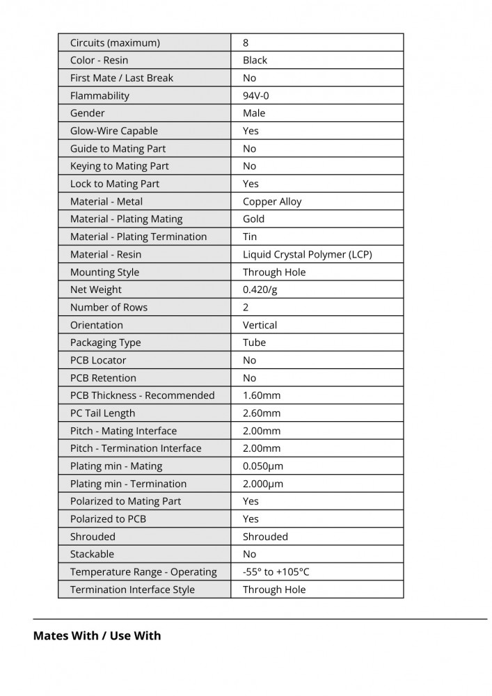 MOLEX Milli-Grid specification page 3