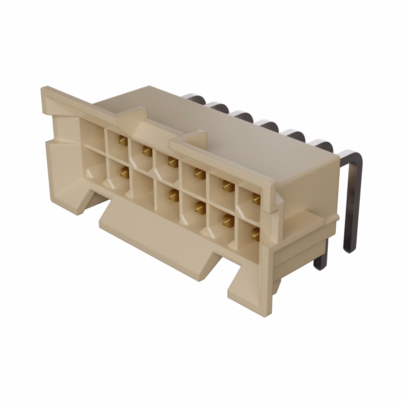 Mini-Fit BMI First Mate / Last Break Header, 4.20mm Pitch, Dual Row, Right-Angle, 14 Circuits, Nylon 6/6 UL 94V-0, Gold (Au) Plating for sale