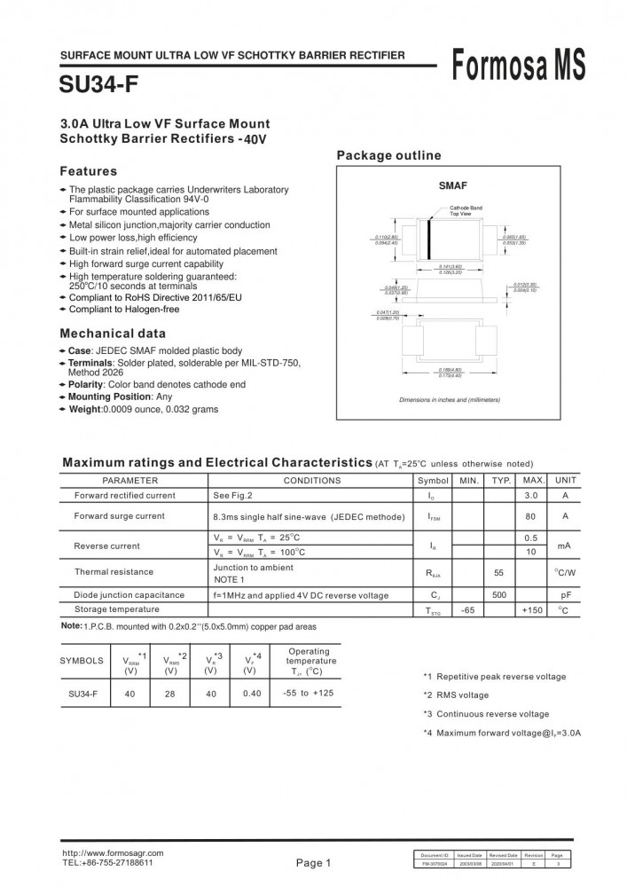SU34-F datasheet page 1