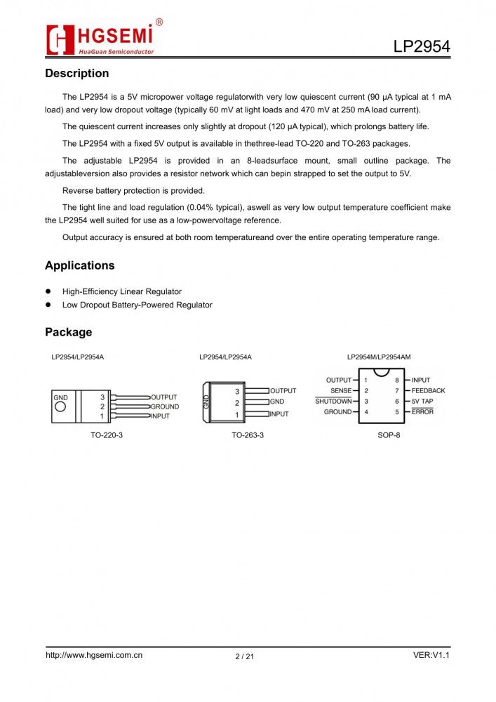 LP2954 datasheet page 2