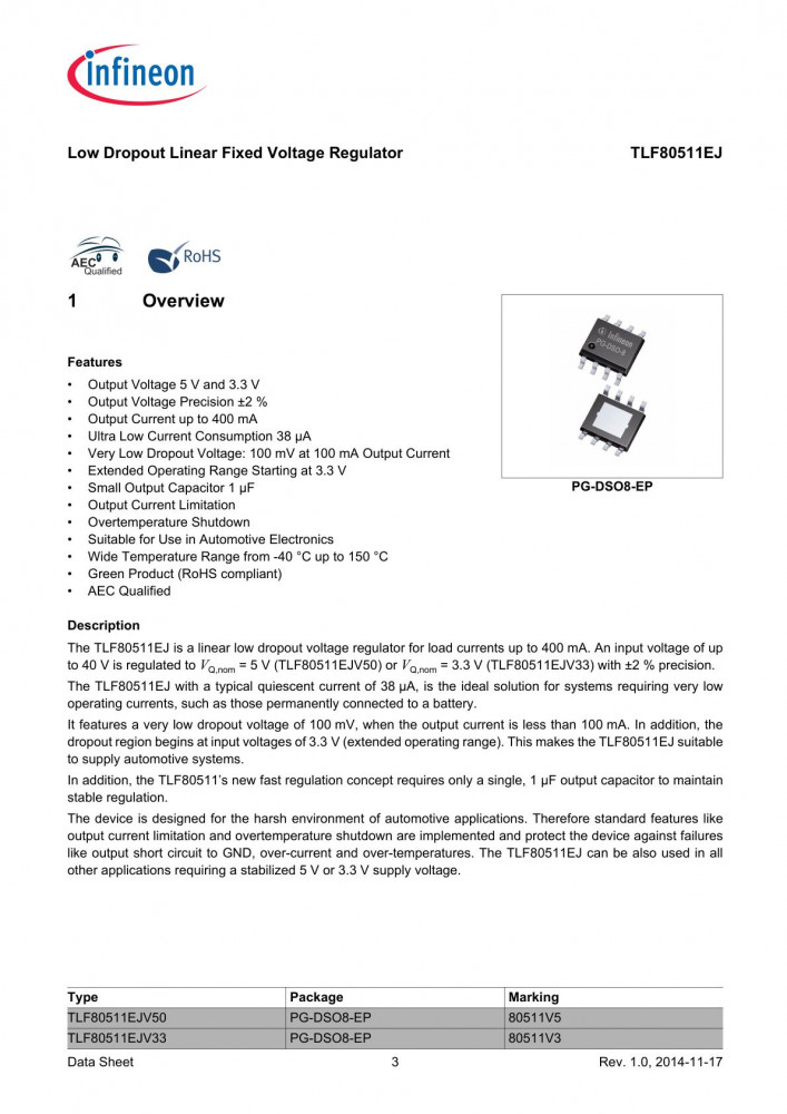 TLF80511EJ datasheet page 3