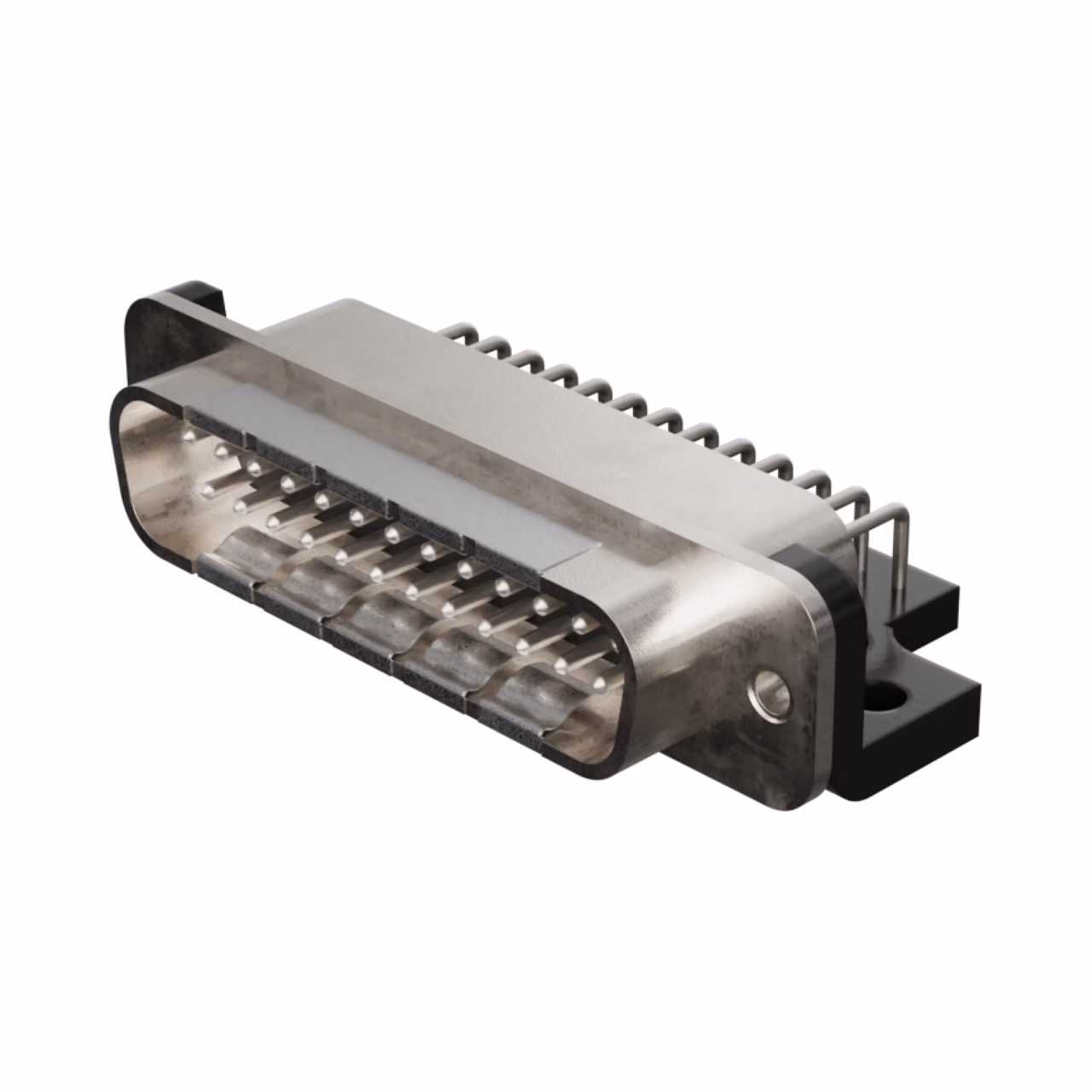 Standard-Density EMI Filtered D-Sub Connector, Male, Right-Angle, PCB Through Hole, 4000pF Pi, Plastic Brackets with Locking Threaded Inserts, 25 Circuits for sale