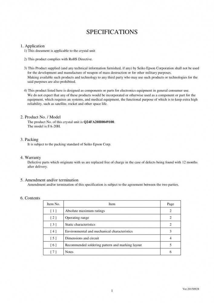 EPSON FA-20H datasheet page 2