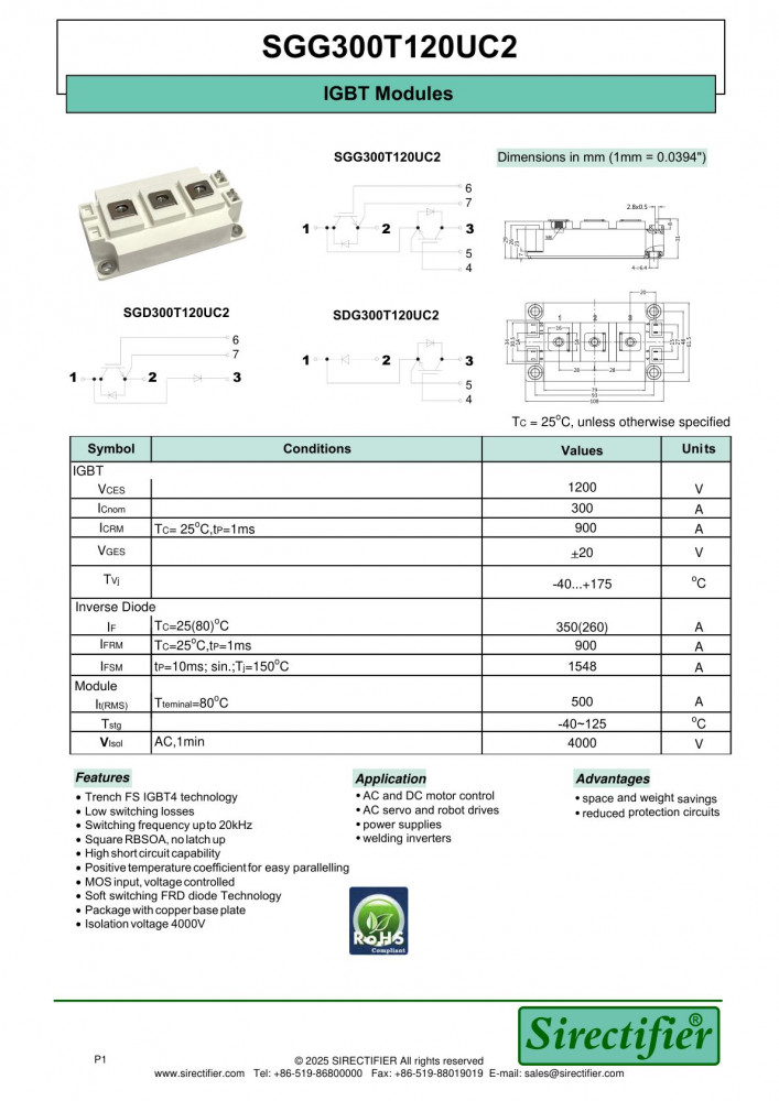 SGG300T120UC2 datasheet page 1