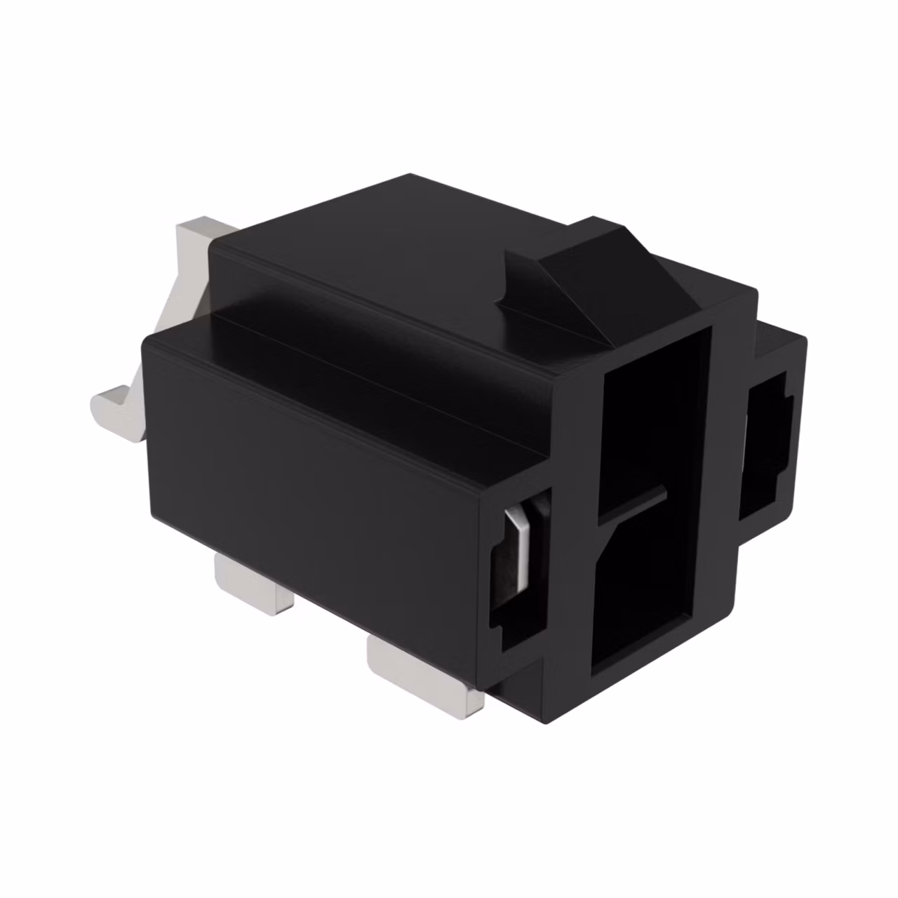 Mini-Fit Max Right Angle Header, Dual Row, Surface Mount, 2 Circuits, Matte Tin (Sn) Plating, Black, Glow-Wire Capable, Tape and Reel for sale