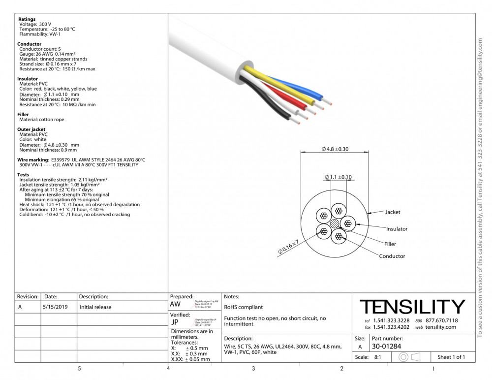 Tensility International 30-01284 product drawing