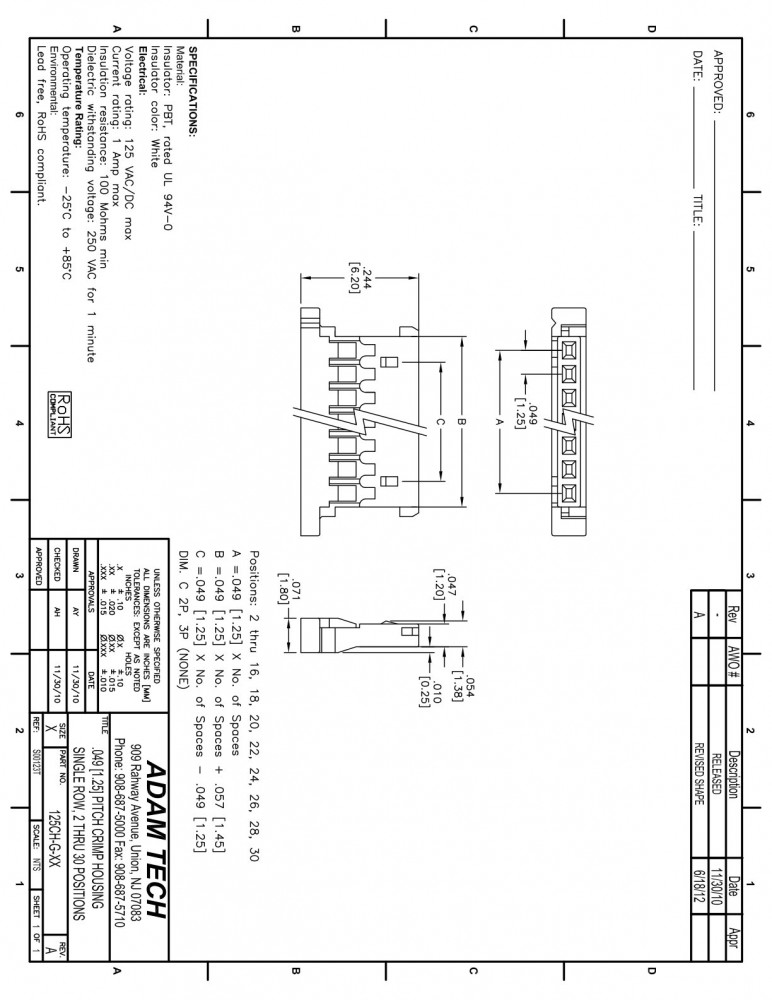 ADAM TECH 125CH-G-08 technical drawing page