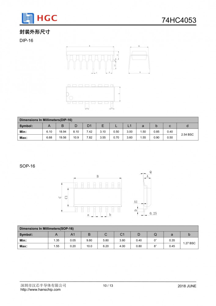 74HC4053DRG datasheet page 10