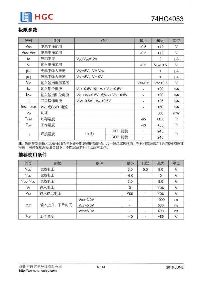 74HC4053DRG datasheet page 5