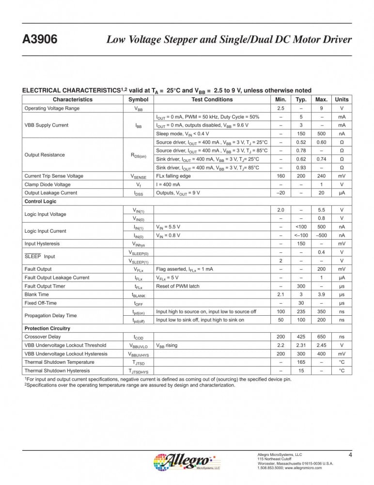 A3906 datasheet page 4
