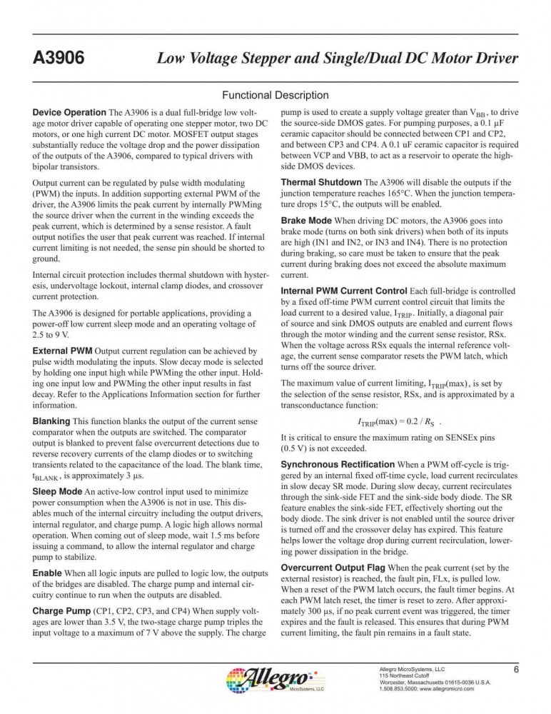 A3906 datasheet page 6