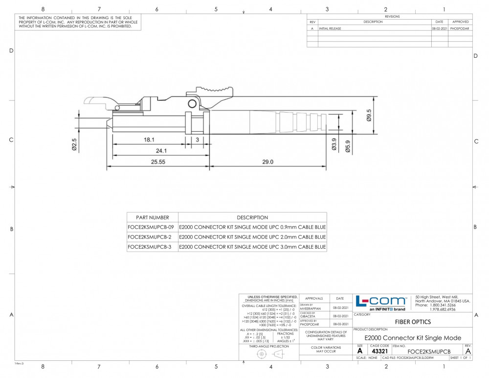 L-com FOCE2KSMUPCB-2 technical document preview