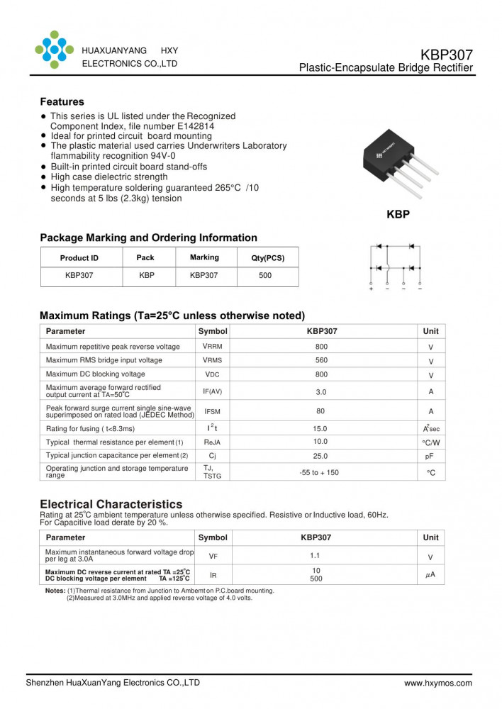 KBP307 datasheet page 1