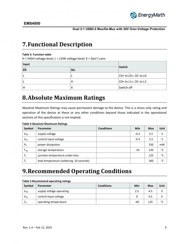 EMS4000MS datasheet page 5