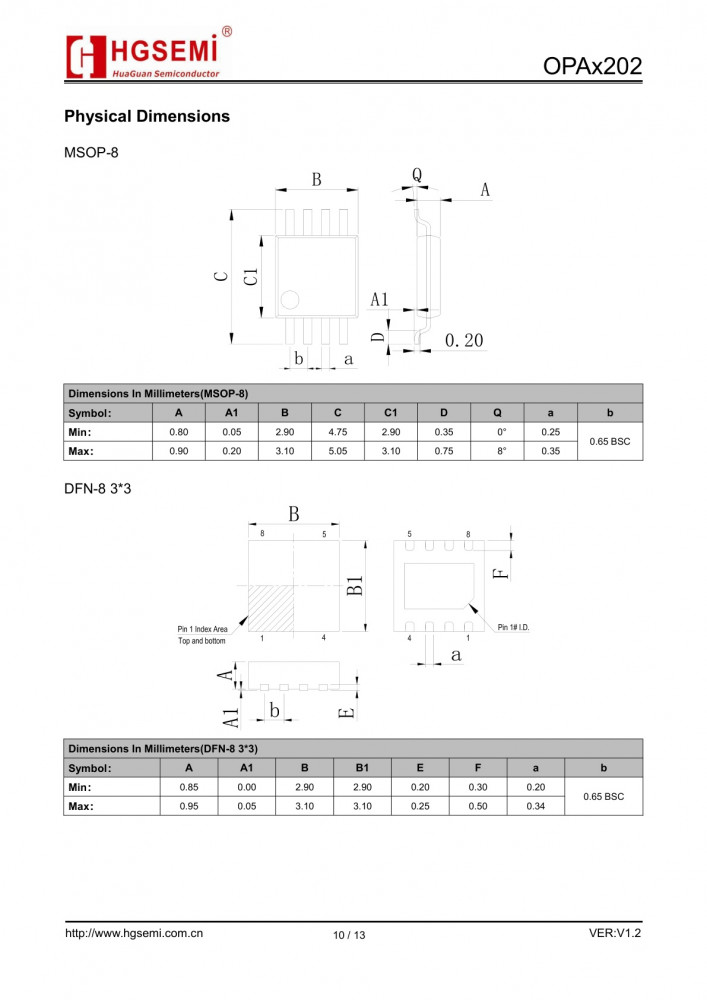 OPA4202M/TR-HG technical document page 10