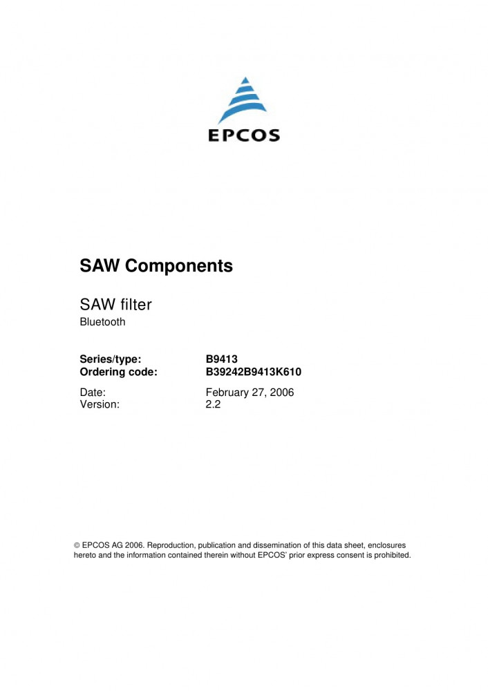 B9413 datasheet page 1
