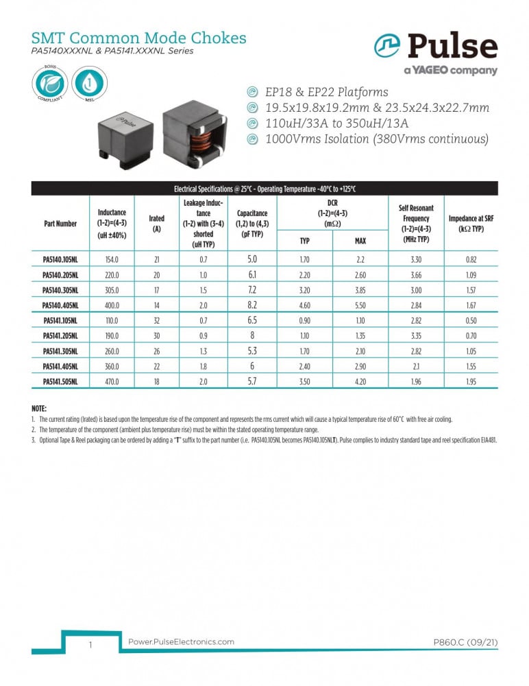 PA5140 technical document page 1