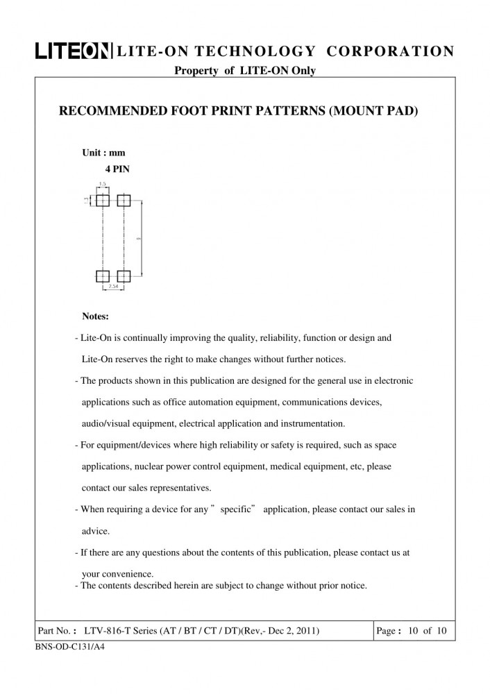 LTV-816 datasheet page 10