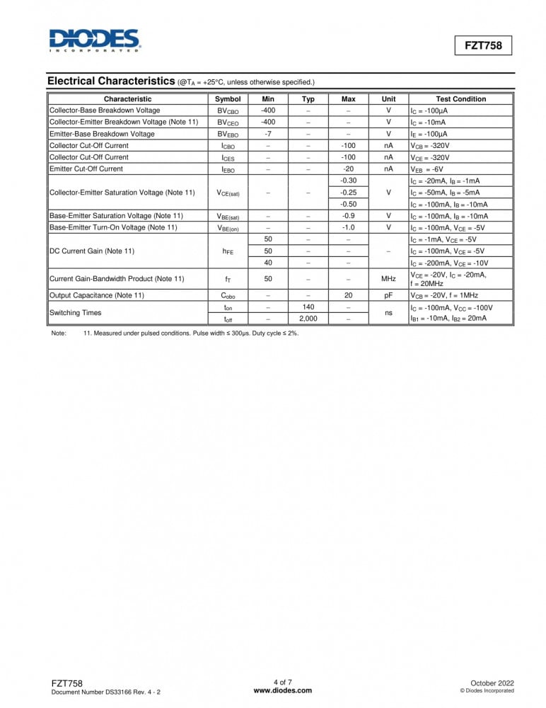 FZT758TA datasheet page 4