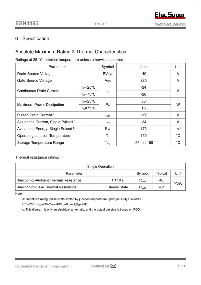 ESN4485 technical document page 2