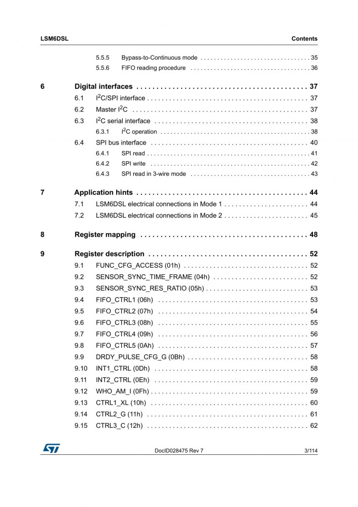 LSM6DSL datasheet page 3