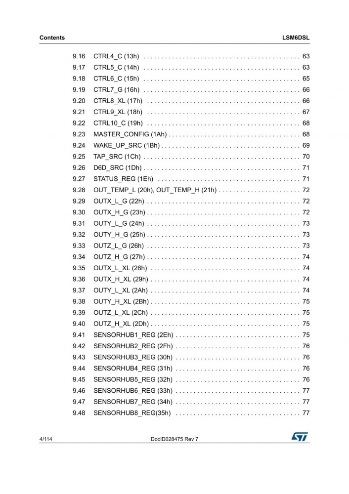 LSM6DSL datasheet page 4