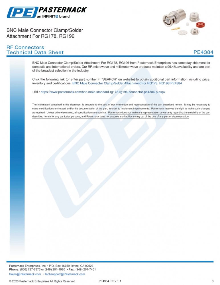 PE4384 technical datasheet page 3