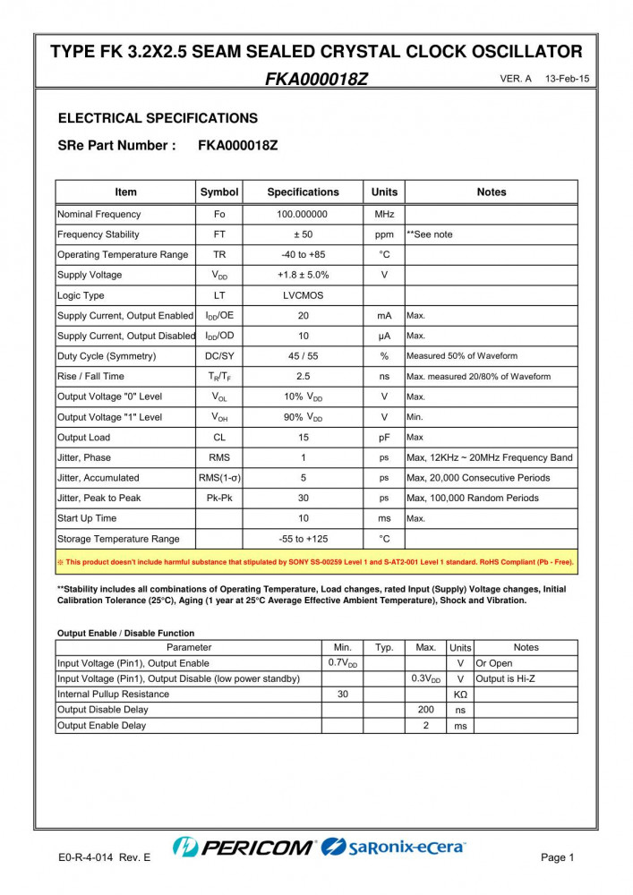 FKA000018Z specification page 3