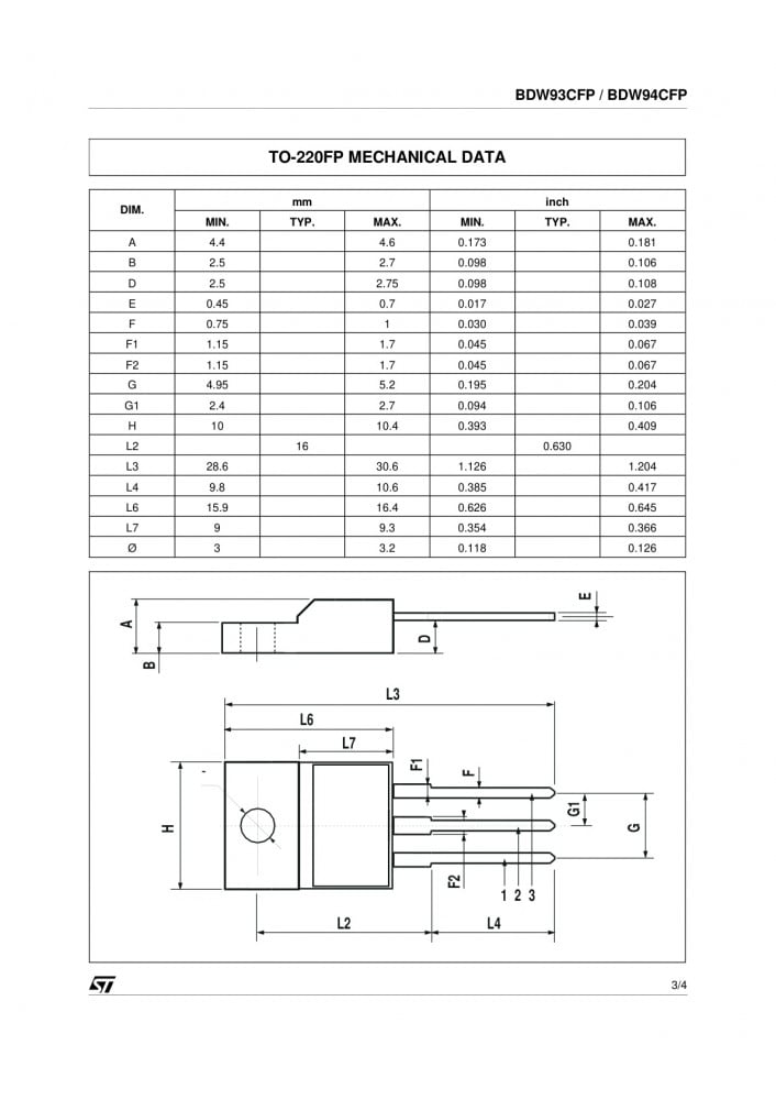 BDW93CFP datasheet page 3
