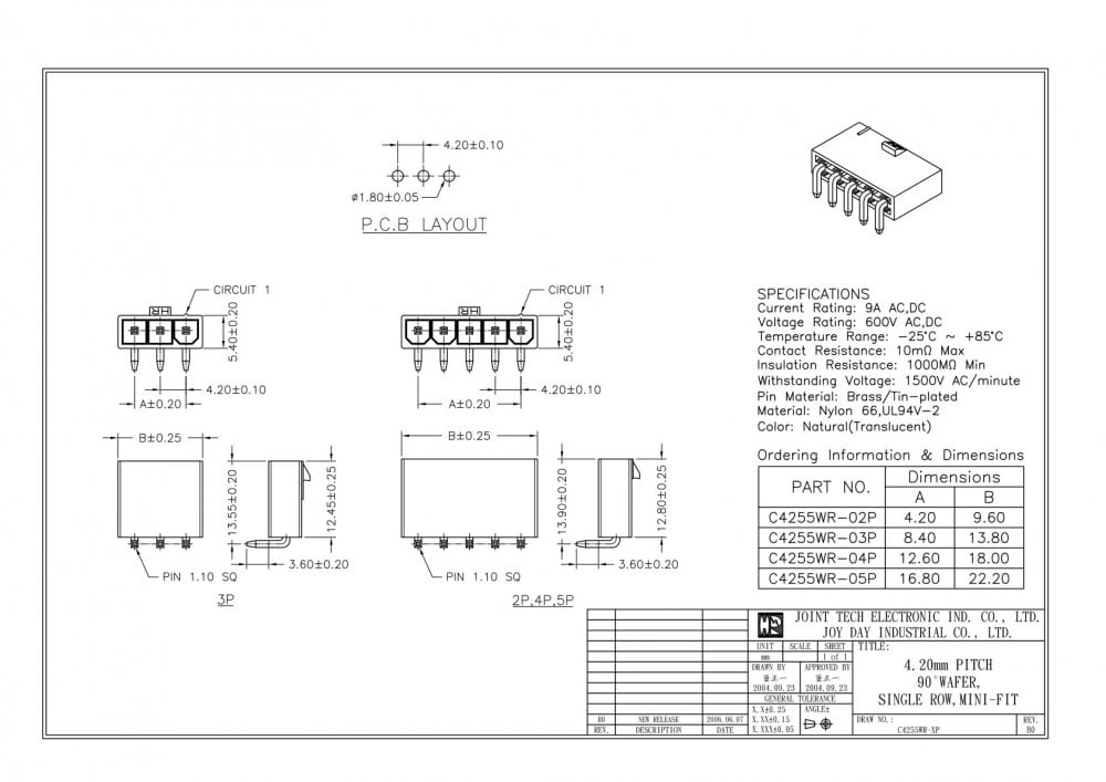 C4255WR-04P technical drawing preview