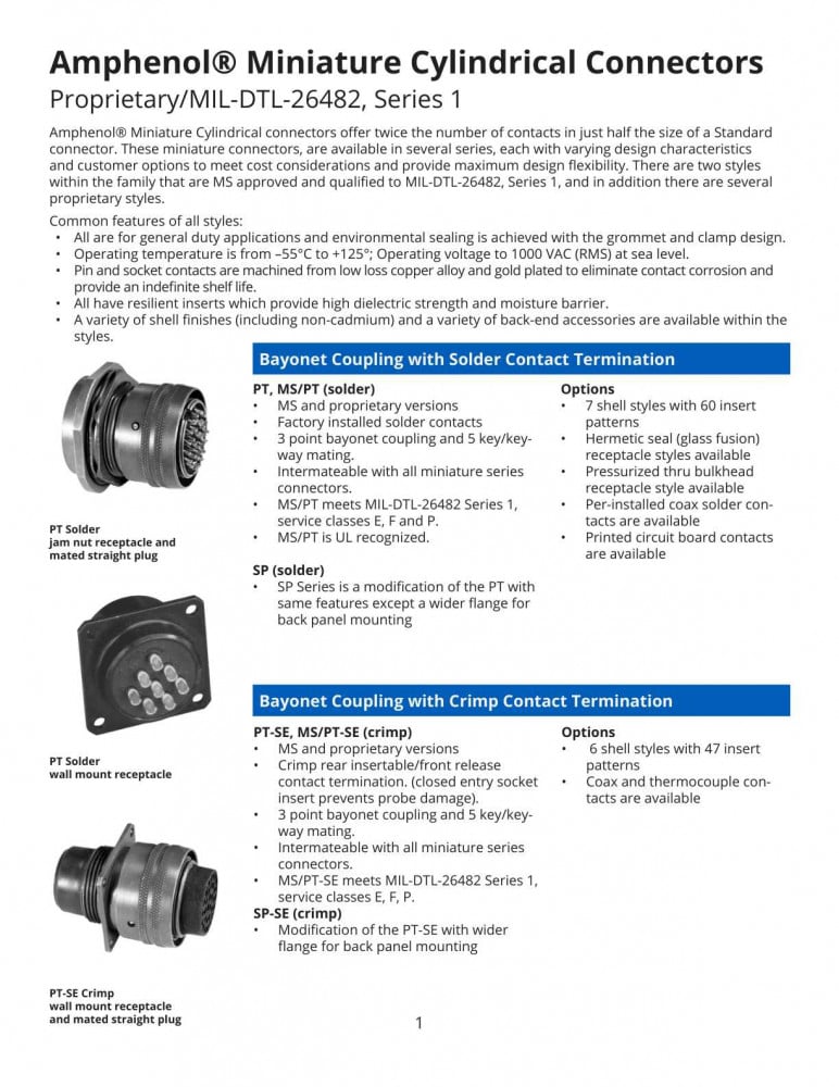Amphenol PT Series catalog page 3