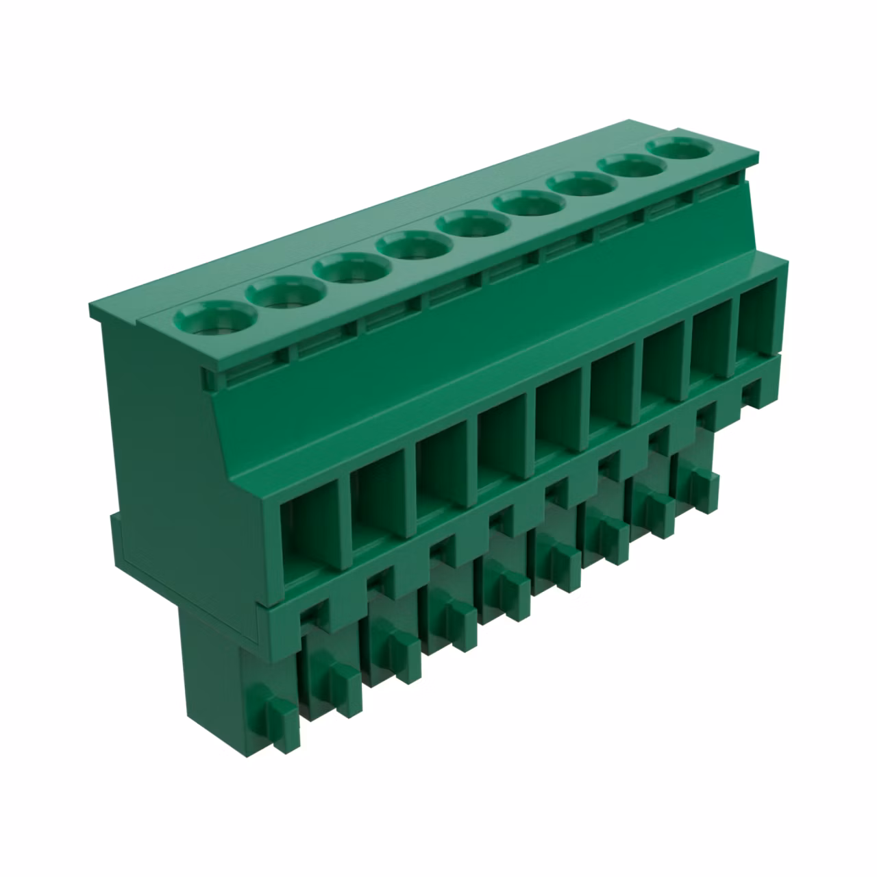 3.50mm Pitch Eurostyle Vertical Plug, with Standard Imprinting, Front Wire Entry, Green Housing, 9 Circuits for sale