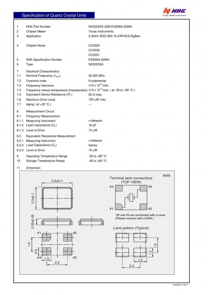 NDK 02994-32M technical document page 1