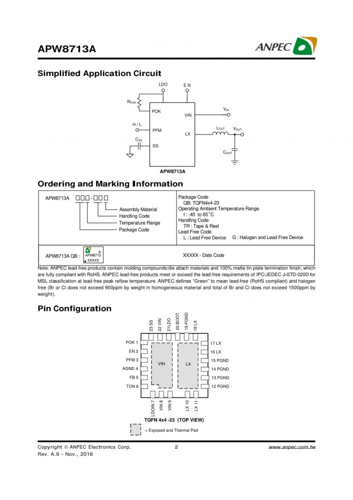 APW8713A datasheet page 2