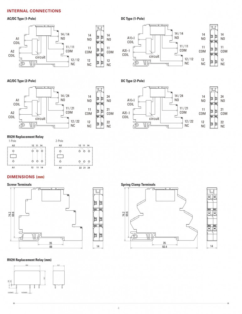 IDEC RV8 series documentation page 4